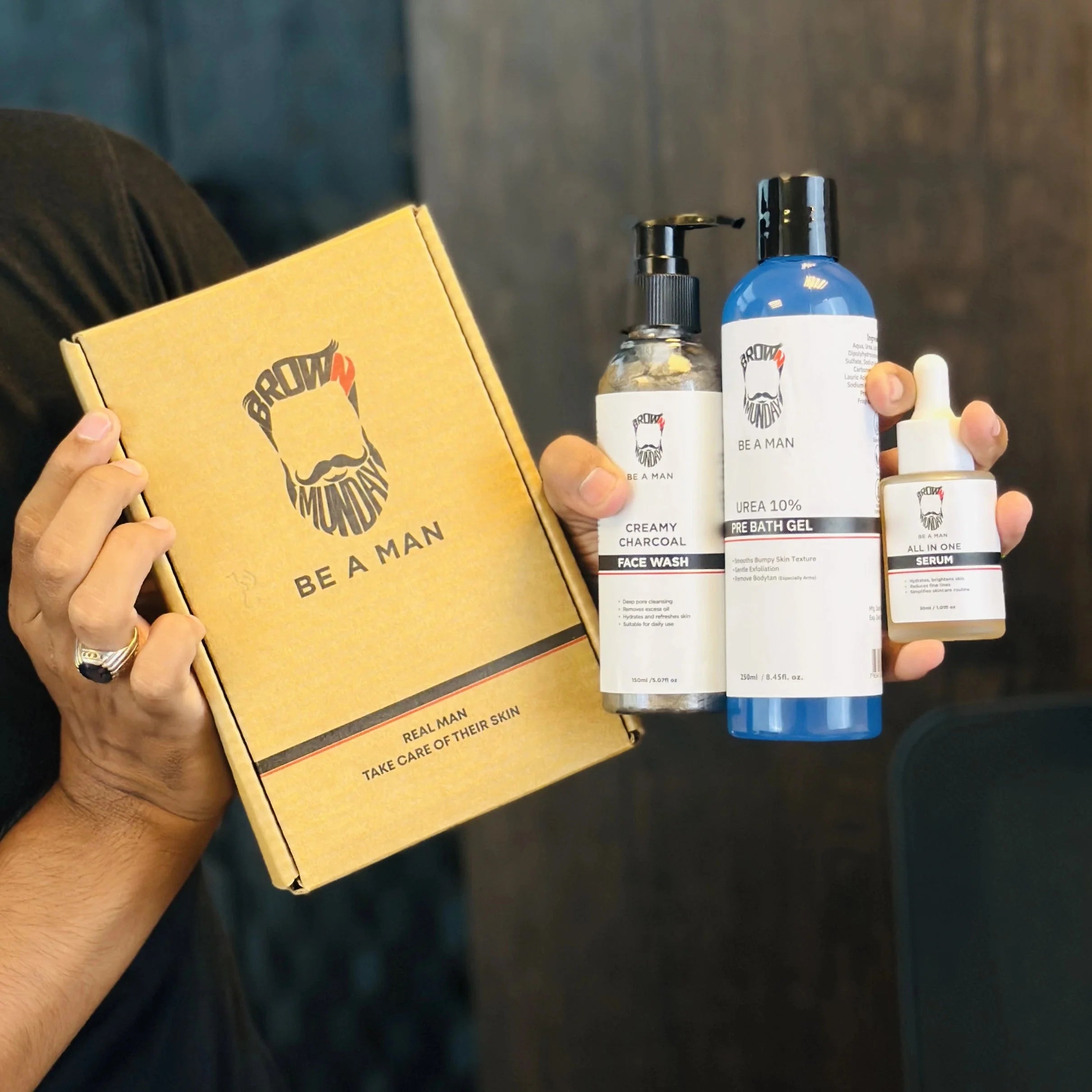Men Grooming Kit | Complete Grooming Essentials – Brown Munday